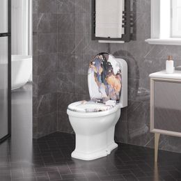 WOLTU - Toilettendeckel Klodeckel wc Sitz mit Absenkautomatik, Toilettensitz mit Motiv, Klobrille Montage von oben, Toilettensitz mit
