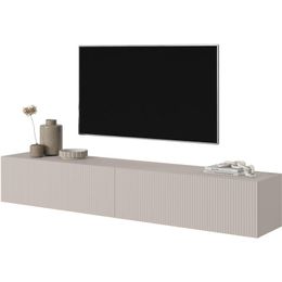 Selsey - veldio - TV-Möbel 175 cm graubeige mit gefräster Front