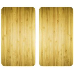 Wenko - wooden look Glasschutzplatten für den Ofen - 2 Stück