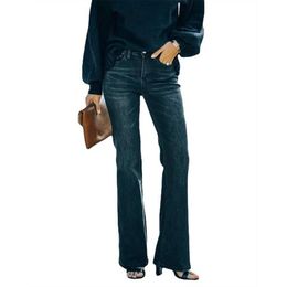 RUZU UG Stretch-Jeans Damenjeans Skinny Vintage Jeans Stretch Schlaghose mit hoher Taille