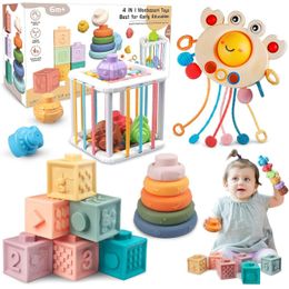 KARLE Stapelspielzeug 4 in 1 Montessori Babyspielzeug