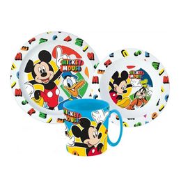 Disney Mickey Mouse Kindergeschirr-Set Mickey Maus Donald Goofy Kinder Geschirr-Set 3 teilig (3-tlg)
