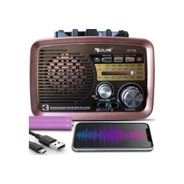 Retoo Retro Radio Bluetooth FM Vintage Kofferradio Küchenradio hellbrau Küchen-Radio (Batteriebetrieben