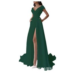 BlauWave Dirndl Damen V-Ausschnitt Langes Kleid Abendkleid Formelle Kleidung (Set