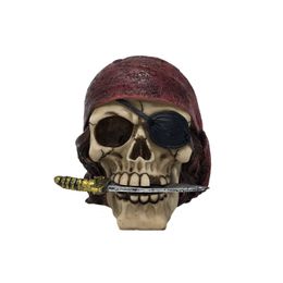 MystiCalls Dekofigur Totenkopf Pirat mit Messer