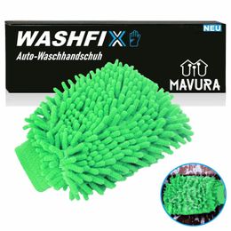 MAVURA Waschhandschuh WASHFIX Autowaschhandschuh Mikrofaser Handschuh Microfaser Autowäsche