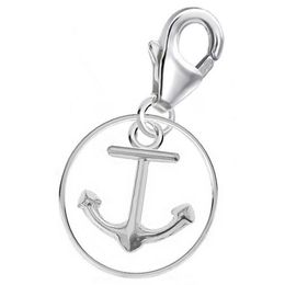 Goldene Hufeisen Charm Anker Anker im Kreis Karabiner Charm Anhänger aus 925 Sterlingsilber