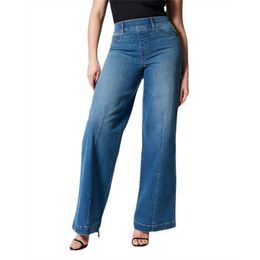 RUZU UG Stretch-Jeans Damenjeans Skinny Jeans lässige Hose weitem Bein Straight-Leg Jeans