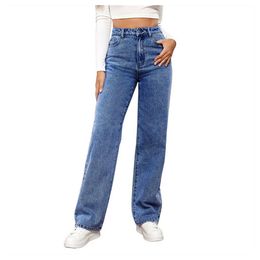 RUZU UG Stretch-Jeans Damenjeans Skinny Vintage Jeans mit hoher Taille Modische gerade Hose
