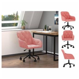 vidaXL Bürostuhl Bürostuhl Drehbar Rosa Samt Drehstuhl Arbeitsplatz Home Office Sessel