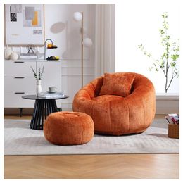 OKWISH Stuhl runder drehbarer Sitzsack-Stuhl (360°-freie Rotation super weiche Couch)