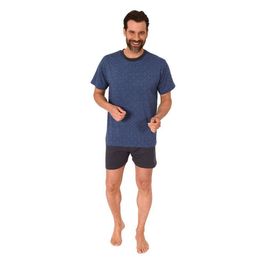 Normann Pyjama Normann Herren Schlafanzug kurz Shorty Pyjama in melange Optik