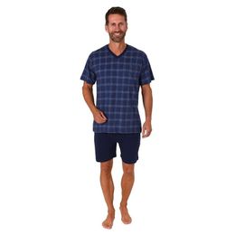 Normann Pyjama Normann Herren Schlafanzug kurz Shorty Pyjama in melange Optik