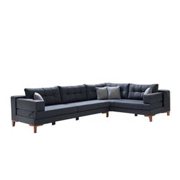 JVmoebel Ecksofa Dunkelgraues Ecksofa Wohnzimmer L-Form Couch Luxus Stoffcouchen Neu