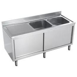 GastroHero Spülschrank Eco 16x7 mit 2 Becken rechts