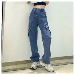 RUZU UG Stretch-Jeans Damenjeans Skinny Jeans Hohe Taille mehrere Taschen Slim-Fit Jeans