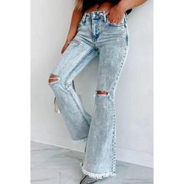 RUZU UG Stretch-Jeans Damenjeans Skinny Jeans Leicht gestiefelte Hose mit hoher Taille