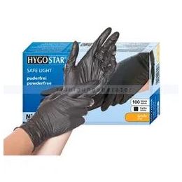 Nitrilhandschuhe Hygostar Safe Light schwarz XL virendicht, puderfrei, unsteril, latexfrei, 100 Stück/Box