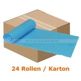 Müllbeutel ABENA Saekko Boy 60 L blau 10 Stück/Rolle Karton Karton mit 24 Rollen, Stärke 35 my, Lebensmittelecht