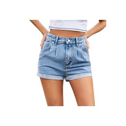 KIKI Trachtenlederhose Lässige vielseitige Denim gerade kurze Frauen