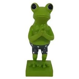 Dekofigur Frosch mit Badehose 31 x 13 cm grün
