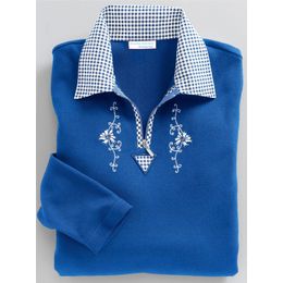 Trachtenshirt CLASSIC "Poloshirt" Gr. 46, blau (royalblau) Damen Shirts Jersey