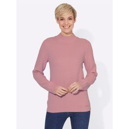 Strickpullover Casual Looks "Pullover" Gr. 46, rosa (rosé) Damen Pullover Rollkragenpullover