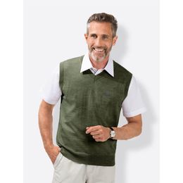 V-Ausschnitt-Pullover Marco Donati "Pullunder" Gr. 56, grün (khaki) Herren Pullover Strick
