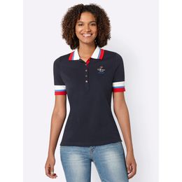 Poloshirt Casual Looks "Poloshirt" Gr. 54, blau (marine) Damen Shirts V-Shirts