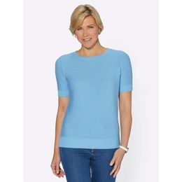 Kurzarmpullover Casual Looks "Pullover" Gr. 54, blau (aqua) Damen Pullover