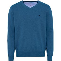 Fynch-Hatton® Pullover, V-Ausschnitt, Logo-Stickerei, für Herren, blau, 3XL