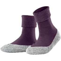 Falke Cosyshoe Hausschuhe, rutschhemmend, Merinowolle, für Damen, lila, 37/38