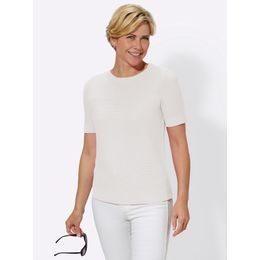 Kurzarmpullover Casual Looks "Pullover" Gr. 54, weiß (wollweiß) Damen Pullover