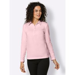 Poloshirt CREATION L PREMIUM "Pima-Baumwoll-Poloshirt" Gr. 48, rosa (rosé) Damen Shirts Jersey