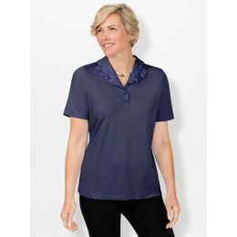 Poloshirt CLASSIC "Poloshirt" Gr. 52, blau (nachtblau) Damen Shirts Jersey