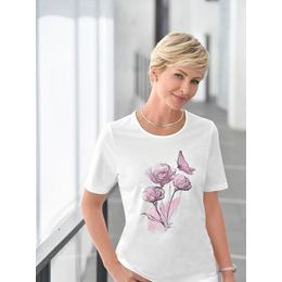 Kurzarmshirt Classic Basics "Shirt" Gr. 54, rosa (altrosé, bedruckt) Damen Shirts Jersey