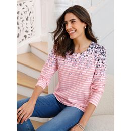 Langarmshirt Inspirationen "Shirt" Gr. 54, rosa (rosenquarz, bedruckt) Damen Shirts Jersey