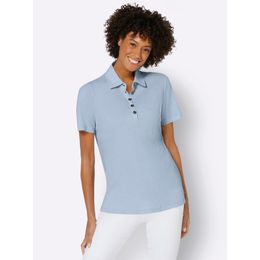 Poloshirt Casual Looks "Poloshirt" Gr. 54, blau (hellblau) Damen Shirts Jersey