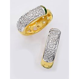 Paar Creolen Lady Ohrringe Gr. Diamant ct, Diamanten-Metall, goldfarben (gelbgold 585) Damen Creolen