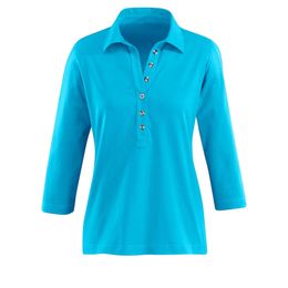 Poloshirt Casual Looks "Poloshirt" Gr. 54, blau (aqua) Damen Shirts Jersey