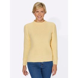 Stehkragenpullover Classic Basics "Pullover" Gr. 54, gelb (vanille) Damen Pullover Rollkragenpullover