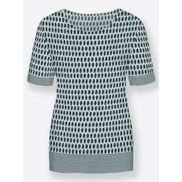 Rundhalsshirt CLASSIC "Shirt" Gr. 48, grün (kalkmint, marine) Damen Shirts Jersey Rundhals, kurzarm
