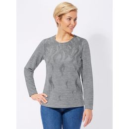 Rundhalsshirt Classic Basics "Winter-Shirt" Gr. 50, grau (grau, meliert) Damen Shirts Jersey