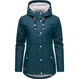 Ragwear Regenjacke Marge warm gefütterter Damen Winter Regenmantel, grün