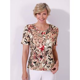 Kurzarmshirt CLASSIC "Shirt" Gr. 48, rosa (rosenquarz, taupe, bedruckt) Damen Shirts Jersey