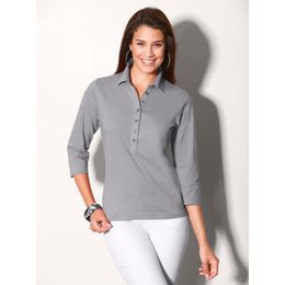 Poloshirt Casual Looks "Poloshirt" Gr. 54, grau (grau, meliert) Damen Shirts Jersey