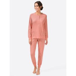 wäschepur Schlafanzug WÄSCHEPUR Gr. 52/54, orange (apricot) Damen Homewear-Sets Pyjamas