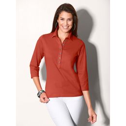 Poloshirt Casual Looks "Poloshirt" Gr. 54, rot (rostrot) Damen Shirts Jersey