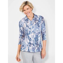 Poloshirt CLASSIC "Poloshirt" Gr. 48, blau (himmelblau, nachtblau, bedruckt) Damen Shirts Jersey