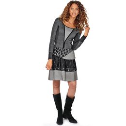 Strickkleid Heine "Jersey-Kleid" Gr. 46, Normalgrößen, schwarz Damen Kleider Langarm